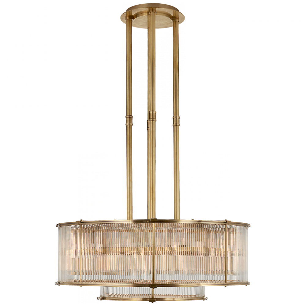 Allen Large Natural Brass Tiered Chandelier | Lighting Reimagined